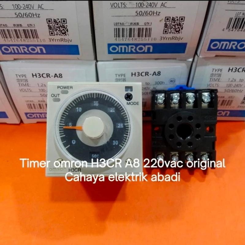 timer Omron h3cr-a8/h3cr a8 original produk 220vac harga sudah termasuk ...