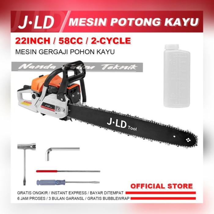 Jual JLD mesin potong kayu 58CC mesin sinso senso chainsaw 2 tak 22 ...