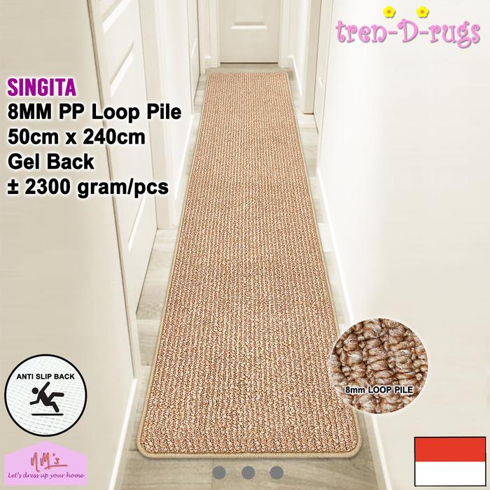 Promo Tren-D-rugs Keset kaki polos salur stripe garis alas kamar anti ...