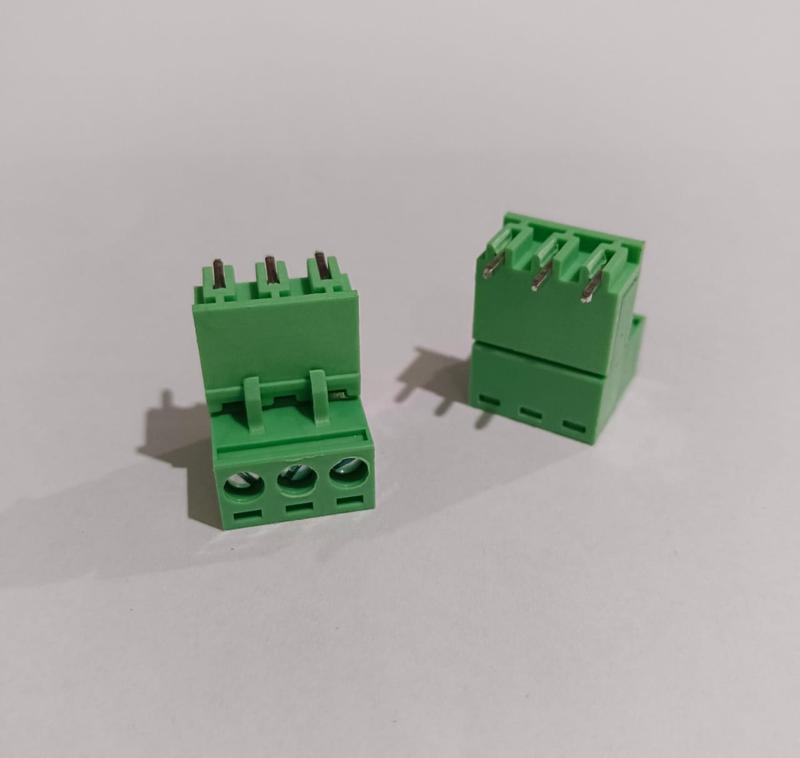 Terminal blok 3 pin 5.08 mm plugable connector konektor hijau Siku ...