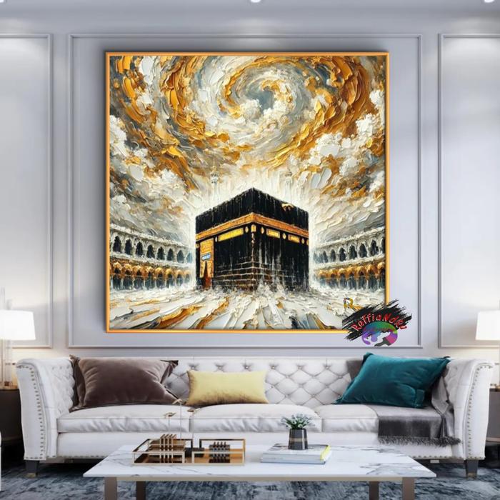 Jual Lukisan Tangan Modern "Abstrak Tekstur Ka'bah", Mewah & Elegan ...
