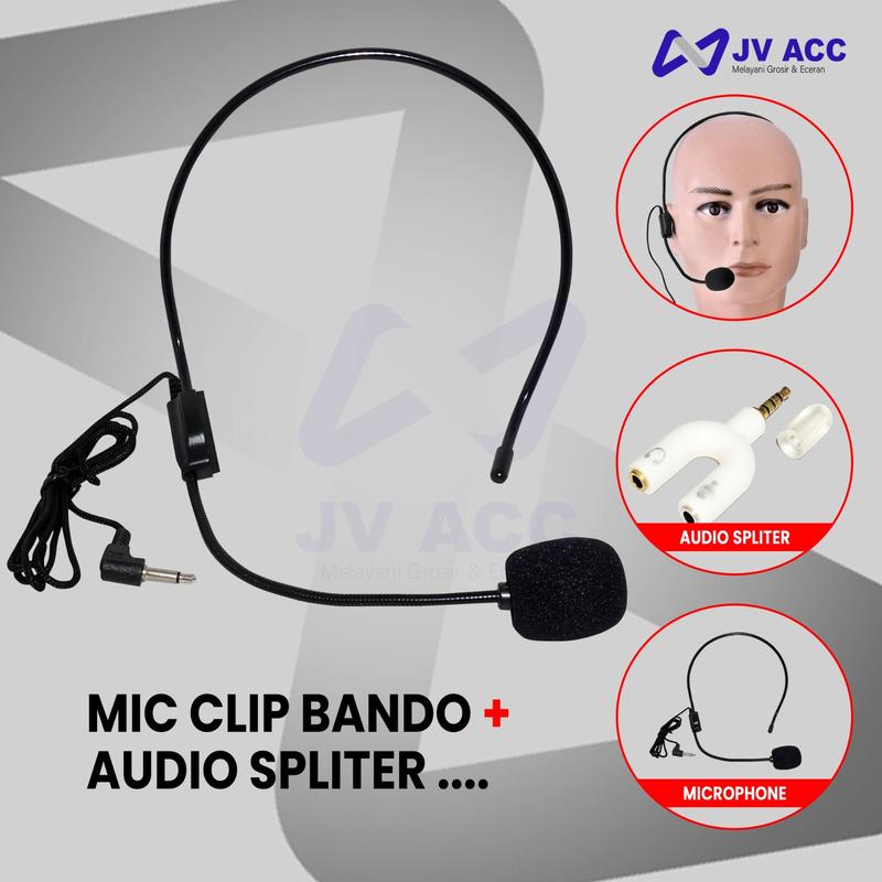 BANDO MICROPHONE MIC CLIP ON + AUDIO SPLITTER U LIVE TIKTOK YOUTUBE IG ...