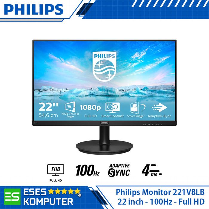 Promo Monitor Philips 221V8LB 22" VA FHD 1080p 100Hz 4ms Cicil 0% 3x ...