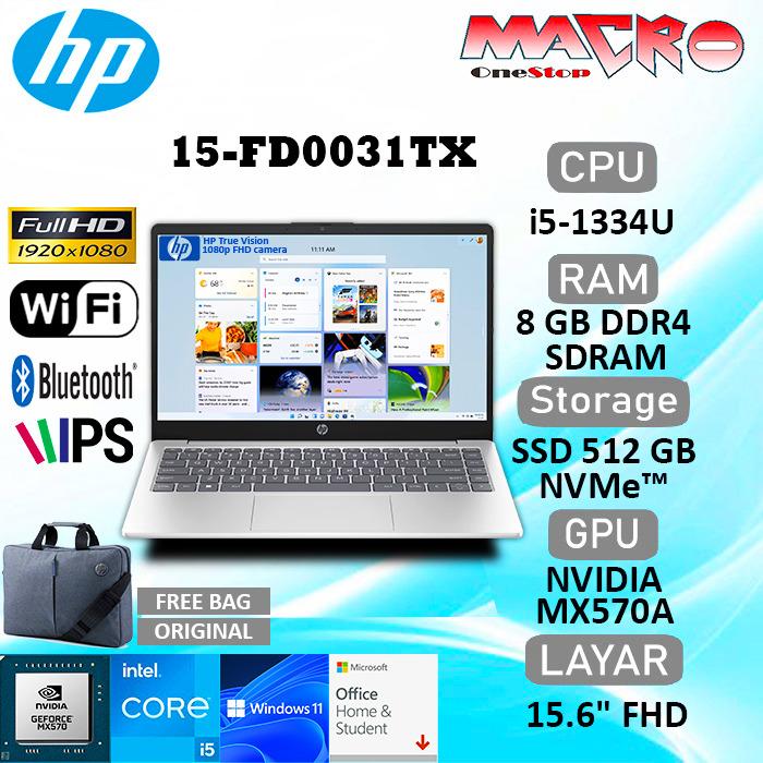 HP 15-FD0031TX i5-1334U 8GB SSD 512GB VGA NVIDIA MX507A 15.6" FHD WIN11 ...