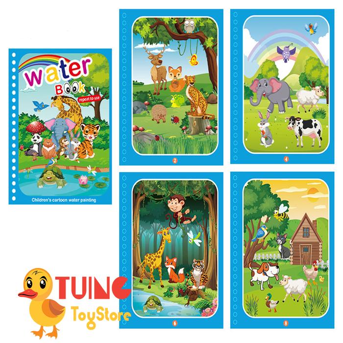 Jual Magic Water Painting Animal Series | Magic Water Book | Reusable ...