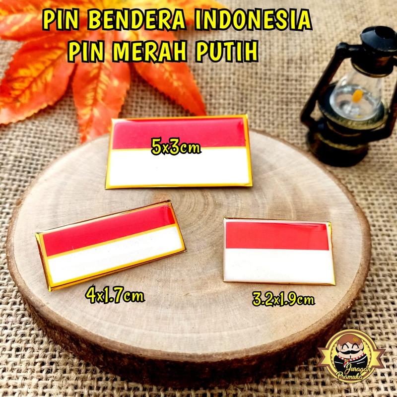 PIN MERAH PUTIH UKURAN 3,2 x 1,9cm - Shop | Tokopedia