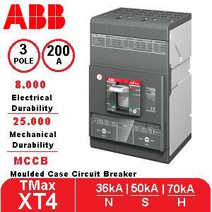 Jual MCCB ABB 3P ADJUSTABLE XT4 (200A 250A) - TMA-250, XT4H (70kA ...