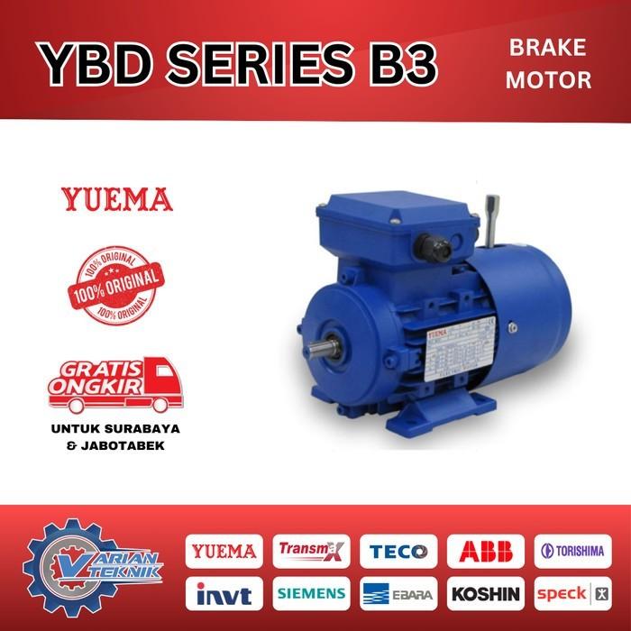 Jual Brake Motor YBD 4KW/5,5HP 6P/1000RPM B3 Foot Mounted Yuema ...