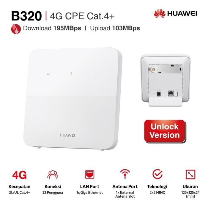 Jual Modem Router Huawei B320 4G LTE WIFI 4G CPE 5s Unlock (free ...
