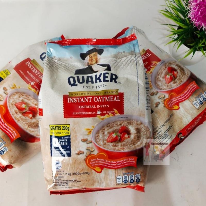 Quaker Oat/Oatmeal Instan 1.2kg Free toples cantik - Shop | Tokopedia