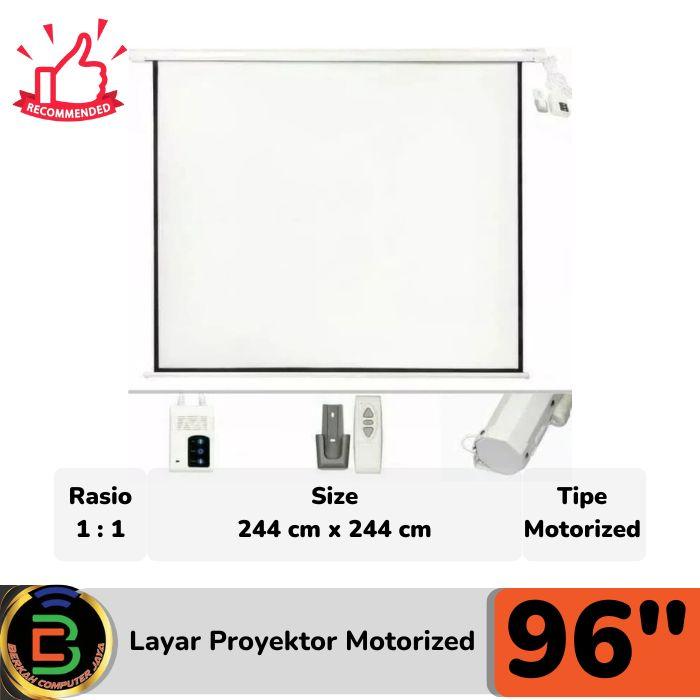 Jual Layar Proyektor Motorized 96 Inci Rasio 1:1 - Screen Projector ...