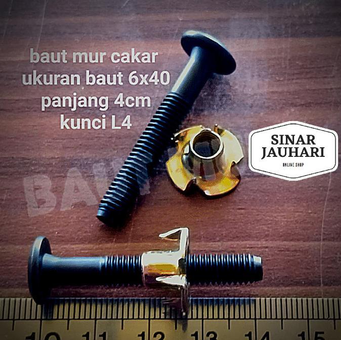 baut JCBC mur cakar ukuran baut 6x40 panjang 4cm L4 - Shop | Tokopedia
