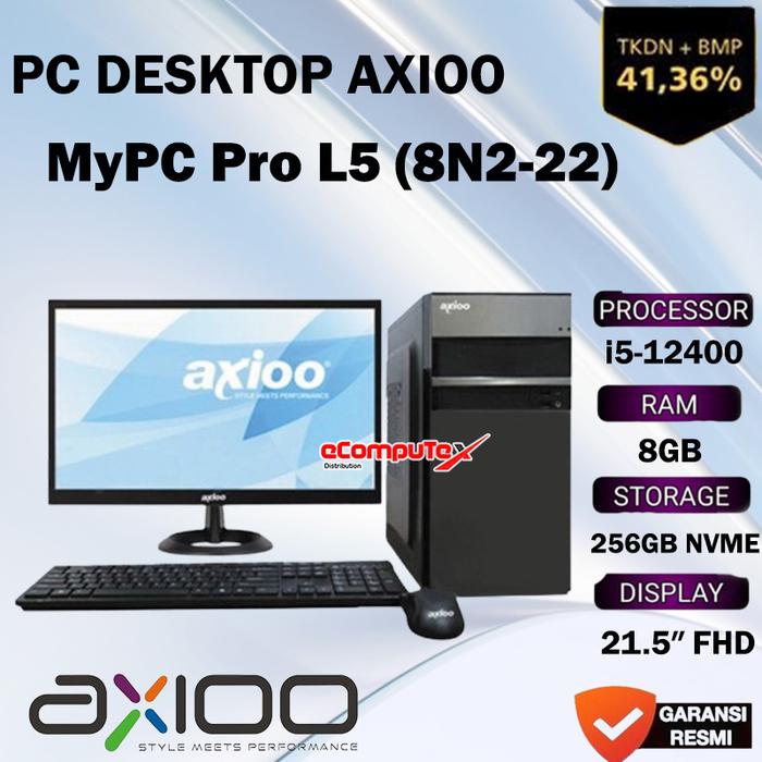 Jual Axioo PC Desktop MyPC Pro L5 (8N2-22) i5-12400 8GB 256GB NVME 21.5 ...