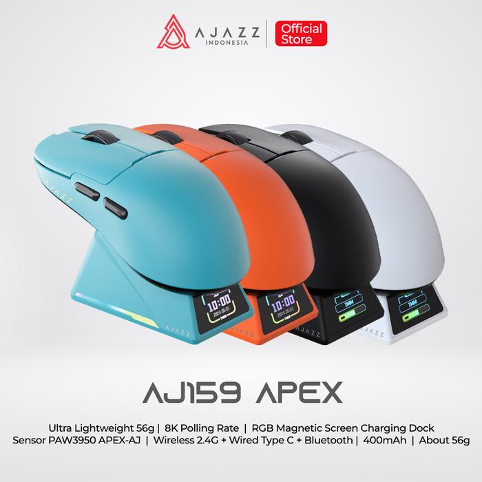 Promo Ajazz AJ159 APEX 8K Gaming Mouse 3-Modes PAW3950 APEX-AJ Flagship ...
