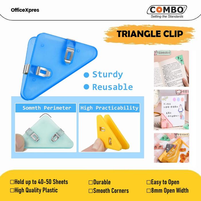 Jual Penjepit Kertas Segitiga / Binder Clip Plastik Aestetik / Triangle ...