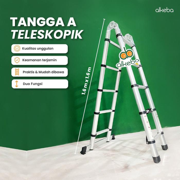 Promo Tangga Lipat Alumunium Teleskopik Tipe A Minimalis Ladder ...