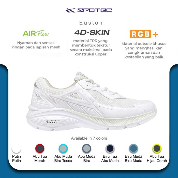 Promo SPOTEC Sepatu RUNNING Artikel EASTON-Putih/Putih - Putih/Putih ...