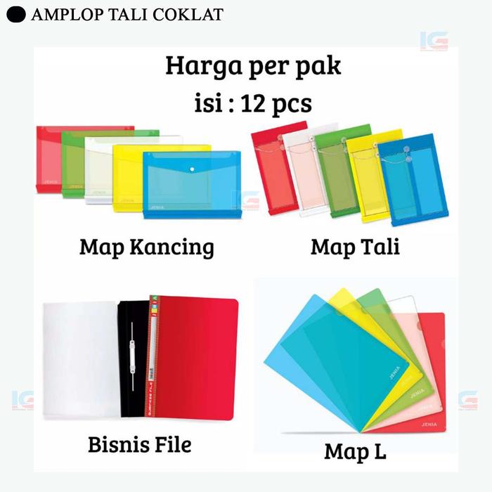 Jual MAP PLASTIK I PACK (12 PCS)/ MAP KANCING/ MAP BUSSINES FILE/MAP L ...