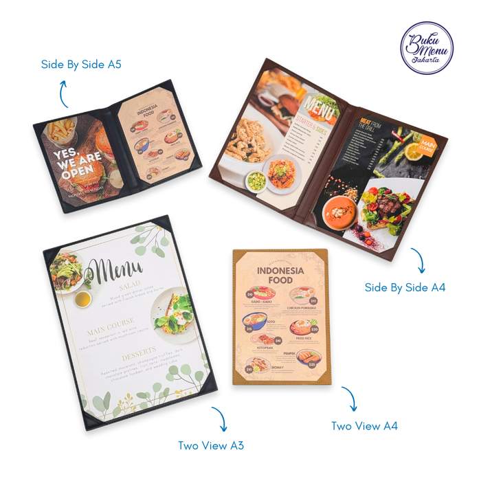 Promo Buku Menu Jakarta - Buku Menu Kulit Cafe Series Two View dan Side ...
