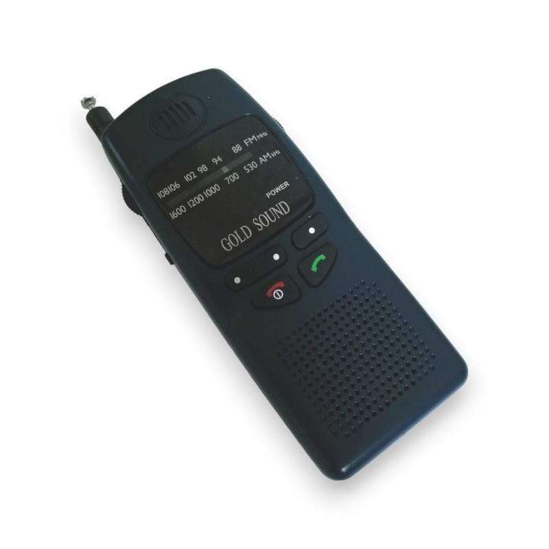 Radio FM AM Radio Mini Bentuk Handphone Warna Hitam Gold Sound 5288 ...