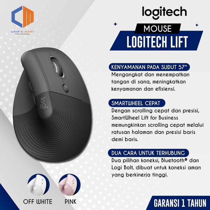 Promo Logitech LIFT Mouse Ergonomic Vertical Wireless Bluetooth Silent ...