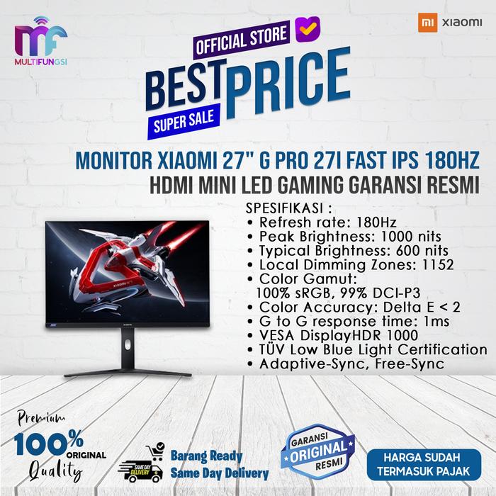 Promo Xiaomi Monitor 27" G Pro 27i Fast IPS 180Hz HDMI Mini LED Gaming ...