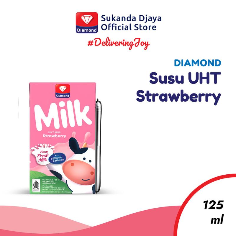 Diamond Milk Susu UHT Strawberry 125 ml / Diamond Susu Stroberi - Shop ...
