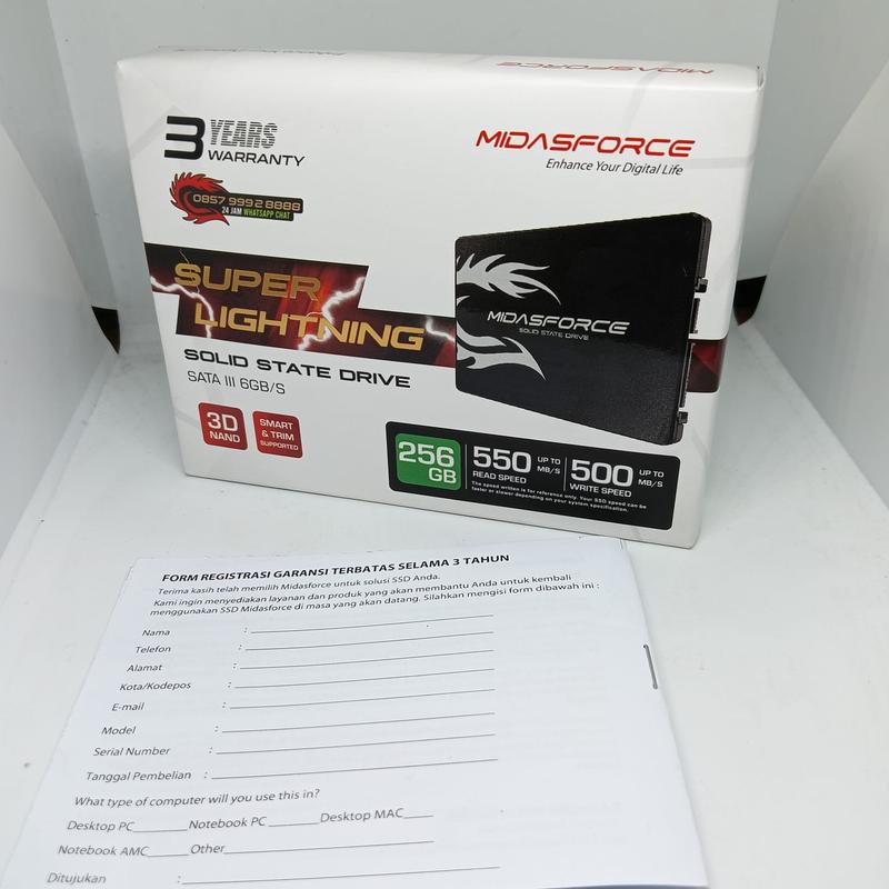 SSD Midasforce 256GB SATA 3 Garansi 3 Tahun Internal PC dan Laptop SSD ...