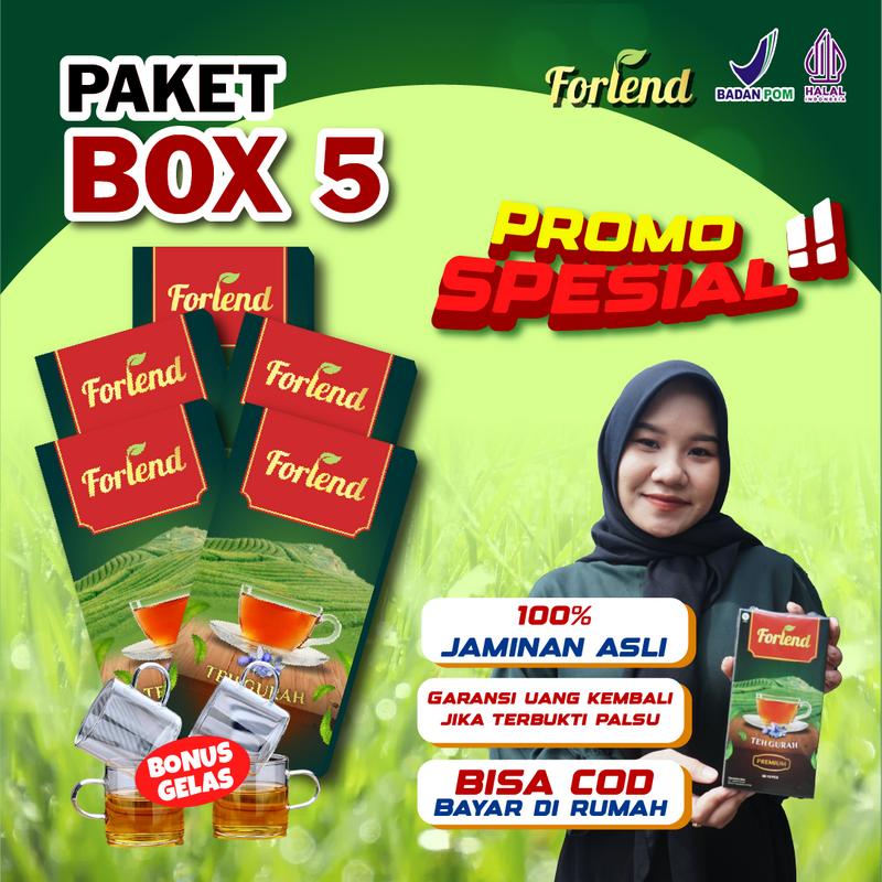 5 BOX TEH FORLEND - Solusi Masalah Dahak & Lendir Sudah BPOM - Shop | Tokopedia