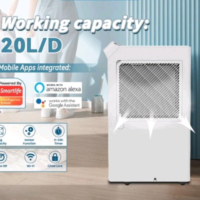 WIFI Smartlife APP Smart Dehumidifier Serap Kelembapan 20 L/ Hari With ...