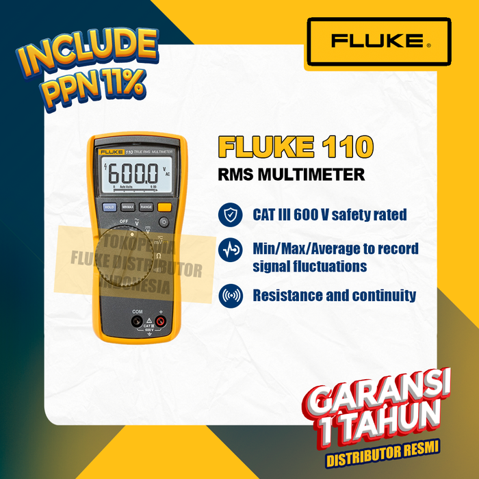 Promo Fluke 110 True-rms Digital Multimeter Cicil 0% 3x - Kota Semarang ...