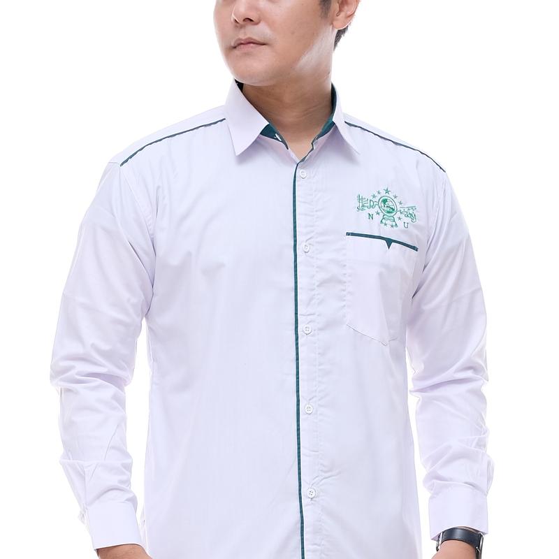 Baju Kemeja NU Putih Lis Hijau Seragam - Shop | Tokopedia