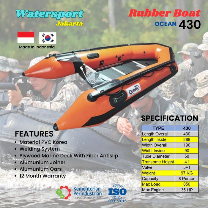 Jual Perahu Karet Rescue OCEAN 430 Perahu Karet BPBD BASARNAS Evakuasi ...