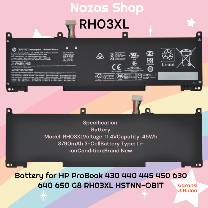 Jual Battery for HP ProBook 430 440 445 450 630 640 G8 HSTNN-OB1T ...