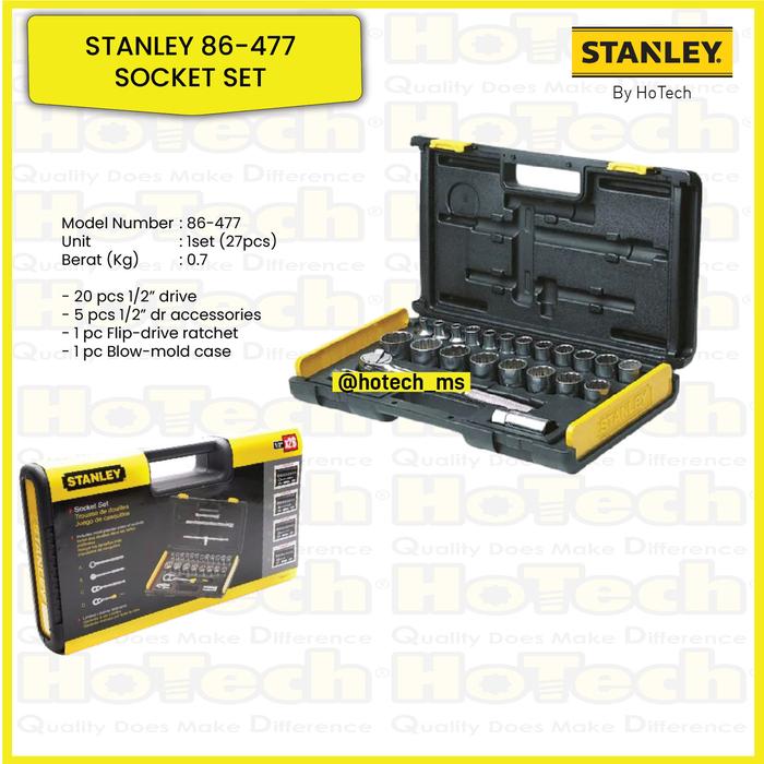 Jual STANLEY | 86-477 Socket Set | Socket Set 1/2" Dr-12PT- Metric ...