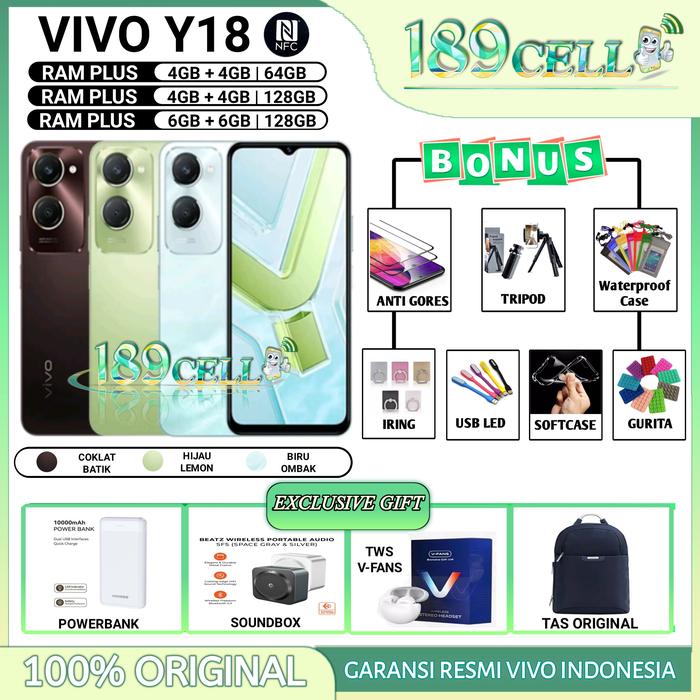 Jual VIVO Y18 RAM 6/128 GB | VIVO Y 18 RAM 4/128 | VIVO Y18 RAM 4/64 GB ...