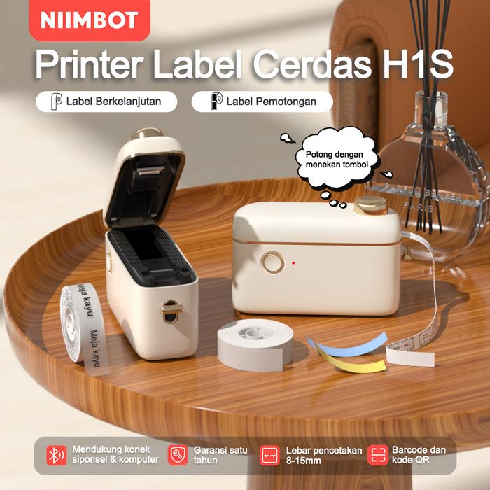 Promo NIIMBOT H1S Printer bluetooth tanpa tinta mencetak label terus ...