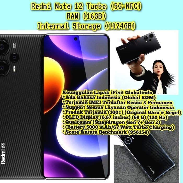 Jual Xiaomi Redmi Note 12 Turbo (5G) (Global ROM) Black (16GB/1TB ...