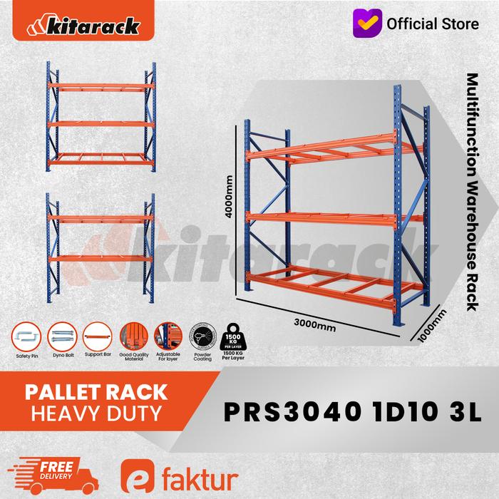 Promo KITARACK Rak Palet 1.5 TON Pallet Rack Heavy Duty Panjang 3M ...