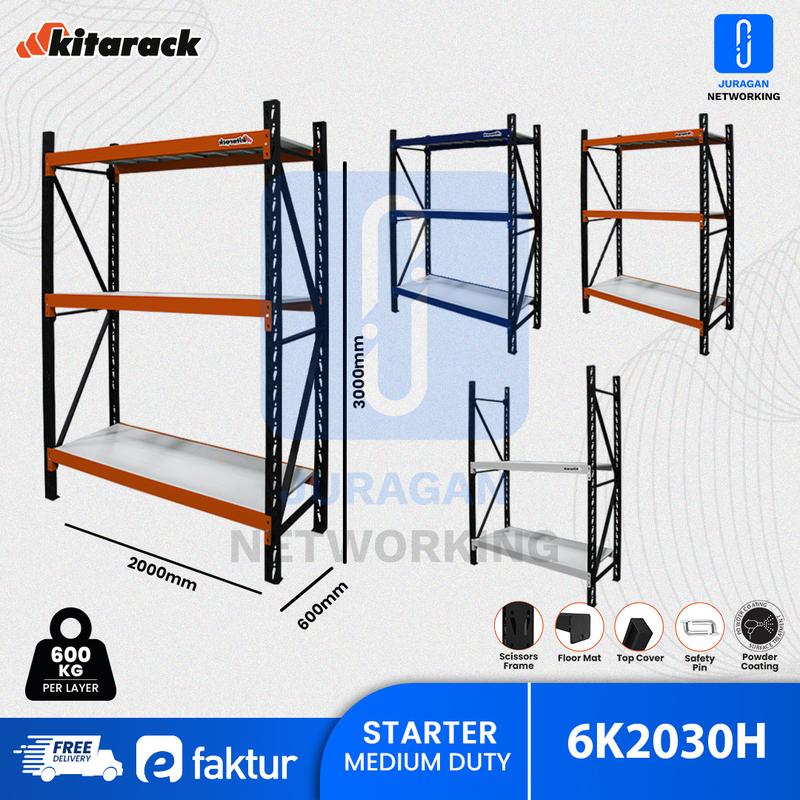 RAK GUDANG 600KG STARTER WAREHOUSE P 2M Frame Hitam Tinggi 3 - Shop ...