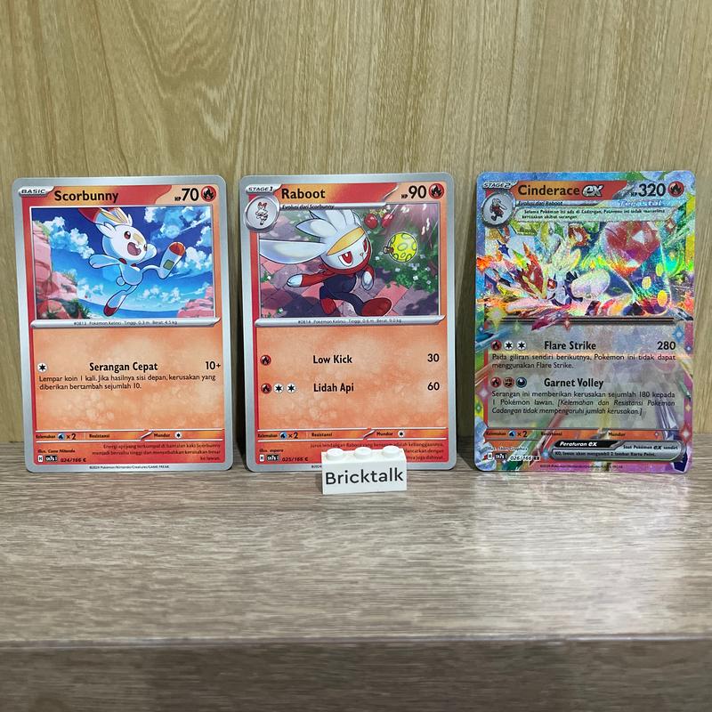 Kartu Pokemon TCG sv7s Scorbunny 024/166 C / Raboot 025/166 C ...