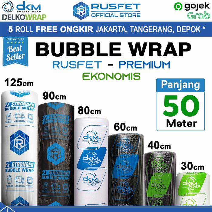 Jual Plastik Bubble Wrap 50Meter Bubblewrap DKM PLUS Bubble Packing ...