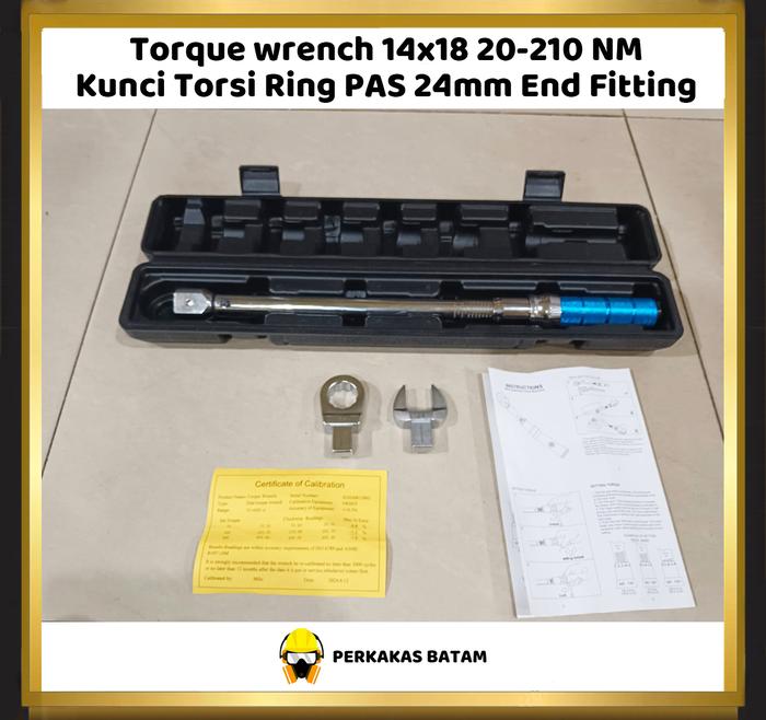 Jual Torque wrench 14x18 20-210 NM Kunci Torsi Moment Ring PAS 24mm End ...