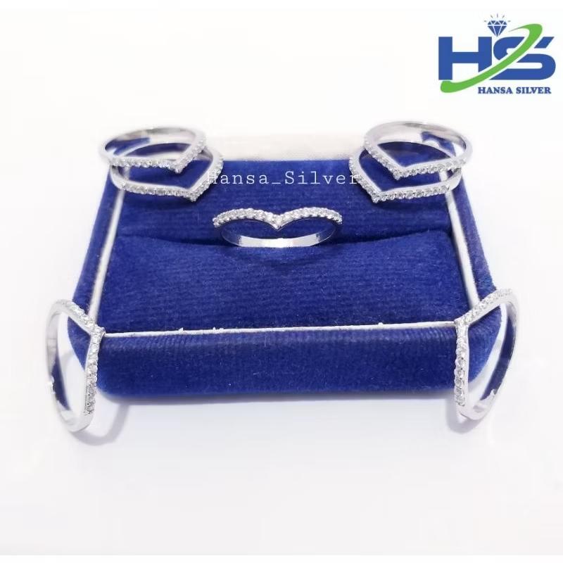 Cincin Perak Asli Silver 925 Lapis Emas Putih Model Pasung Aurel ...