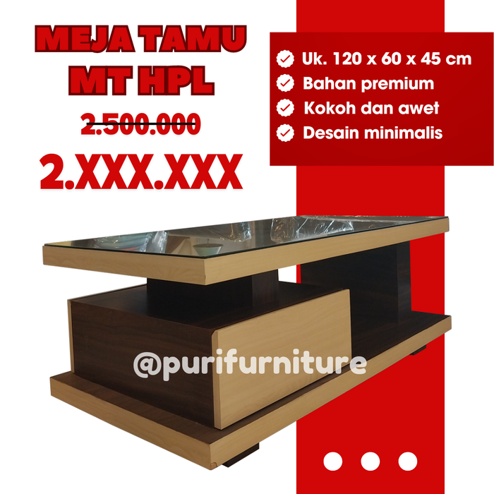 Jual meja tamu / meja minimalis / meja MT HPL (JJ012) - Kota Semarang ...