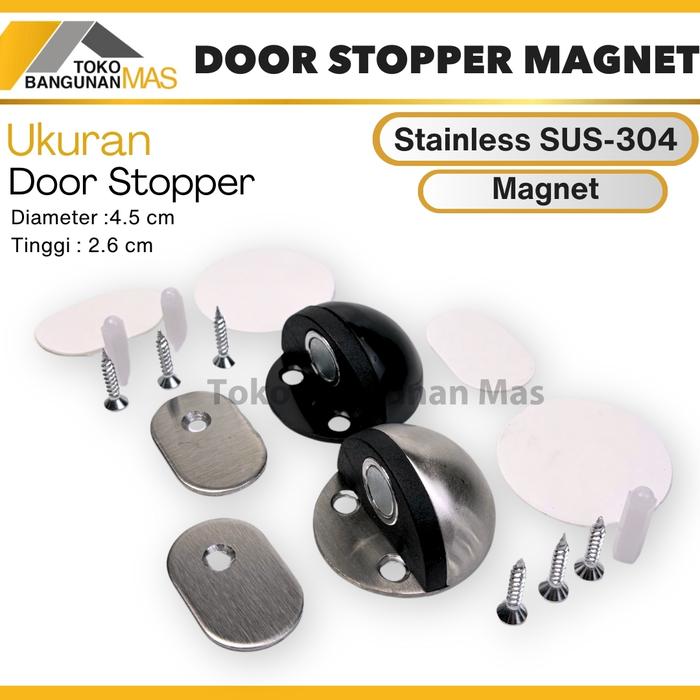 Jual Door Stopper Magnet Bulat Stainless SUS-304 Penahan pintu Bulat ...