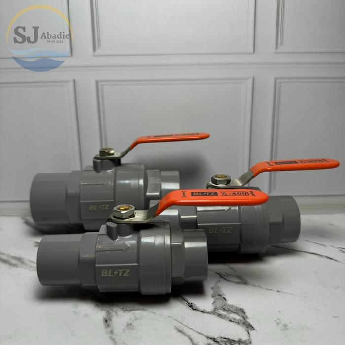 Jual BLITZ Ball Valve Body Plastik PVC Gagang Stainless 1/2 - 4 Inch ...