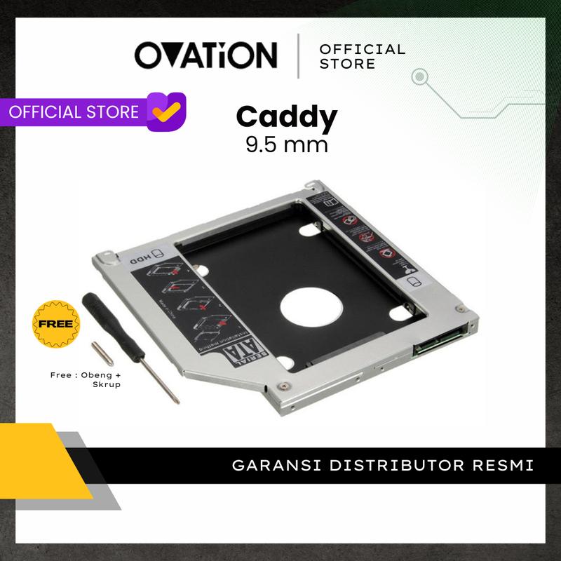Caddy SSD HDD 2.5" Slim Tipis 9.5mm SATA to SATA Slot DVD Hardisk ...