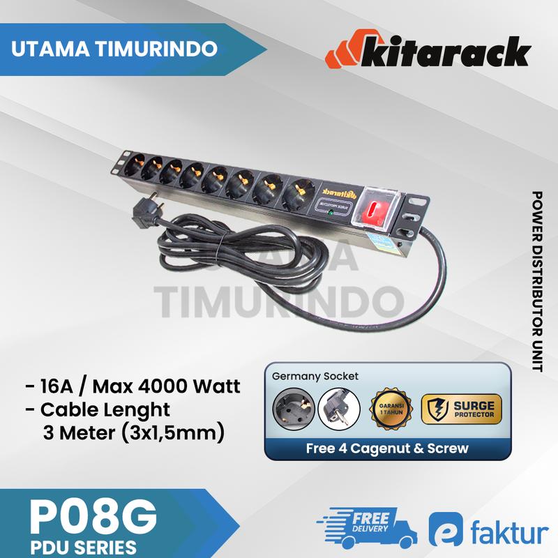 Stop Kontak Power Distribution Unit PDU8G 8 Outlet 16A Panjang - Shop ...