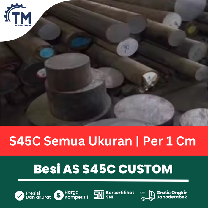 Jual Besi AS S45C Potongan Custom Diamater 60mm 63mm 65mm 69mm 70mm Per ...